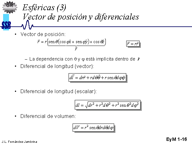 Vector de posición y diferenciales